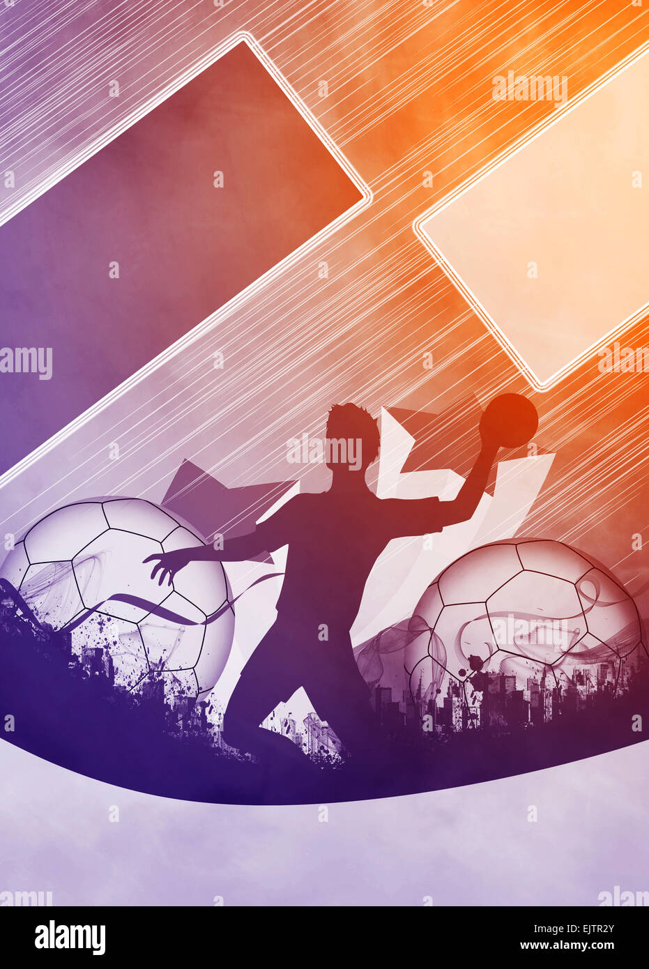 Match de handball homme invitation affiche ou flyer avec l'espace en ...