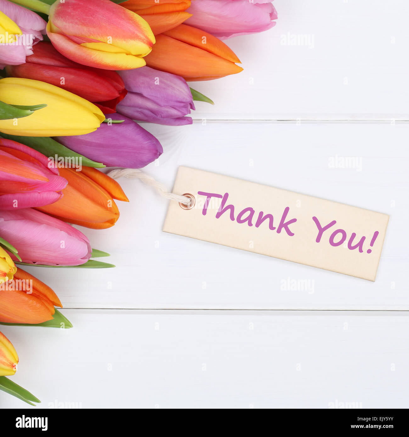 Carte merci avec tulipes Banque de photographies et d’images à haute ...