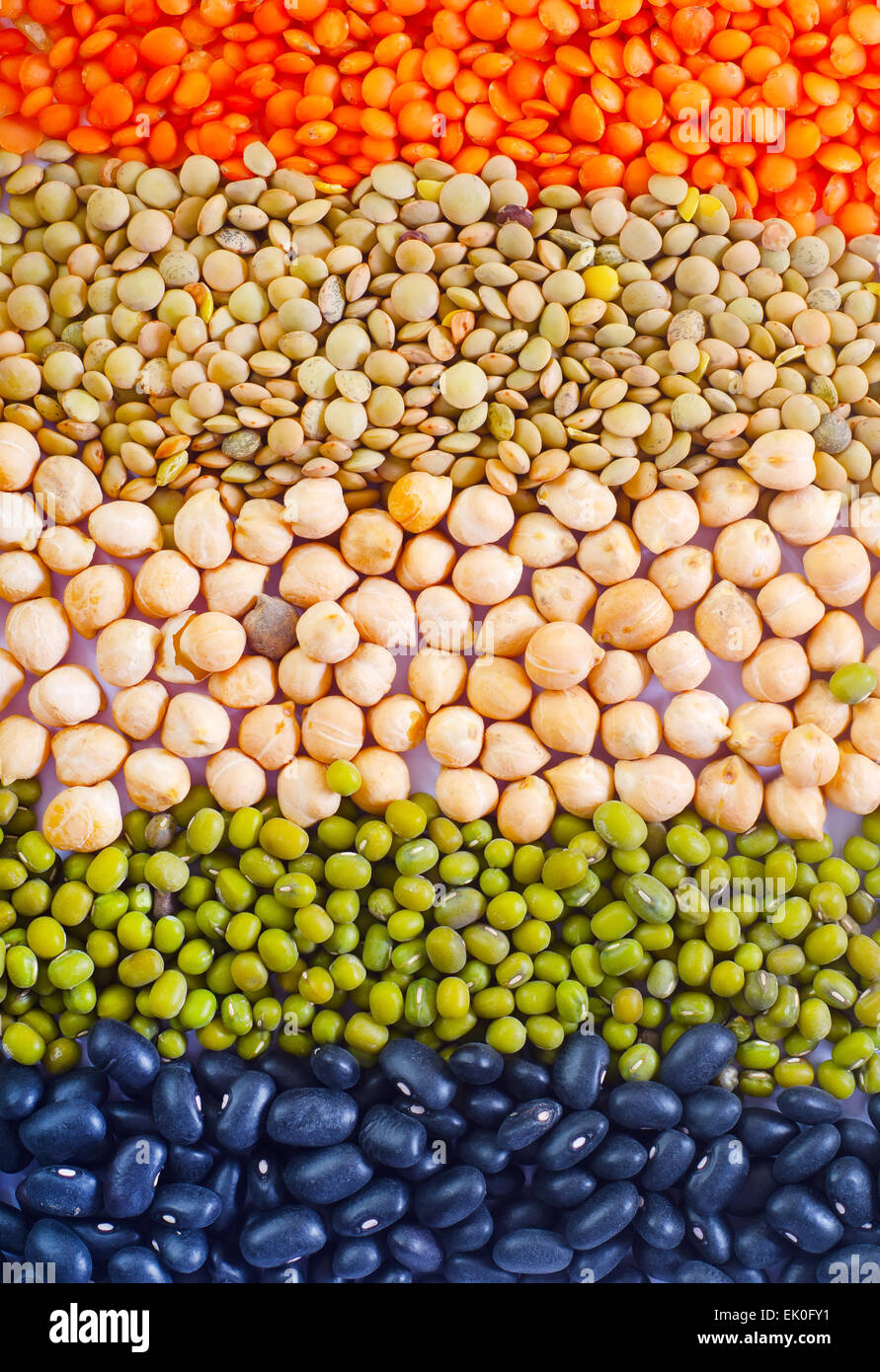 Différents types de haricots Photo Stock - Alamy