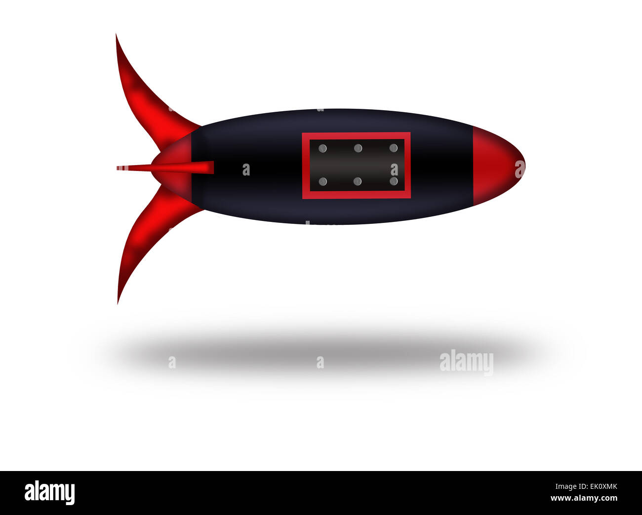 Cartoon noir et rouge bombe d'air isolé sur fond blanc Photo Stock - Alamy