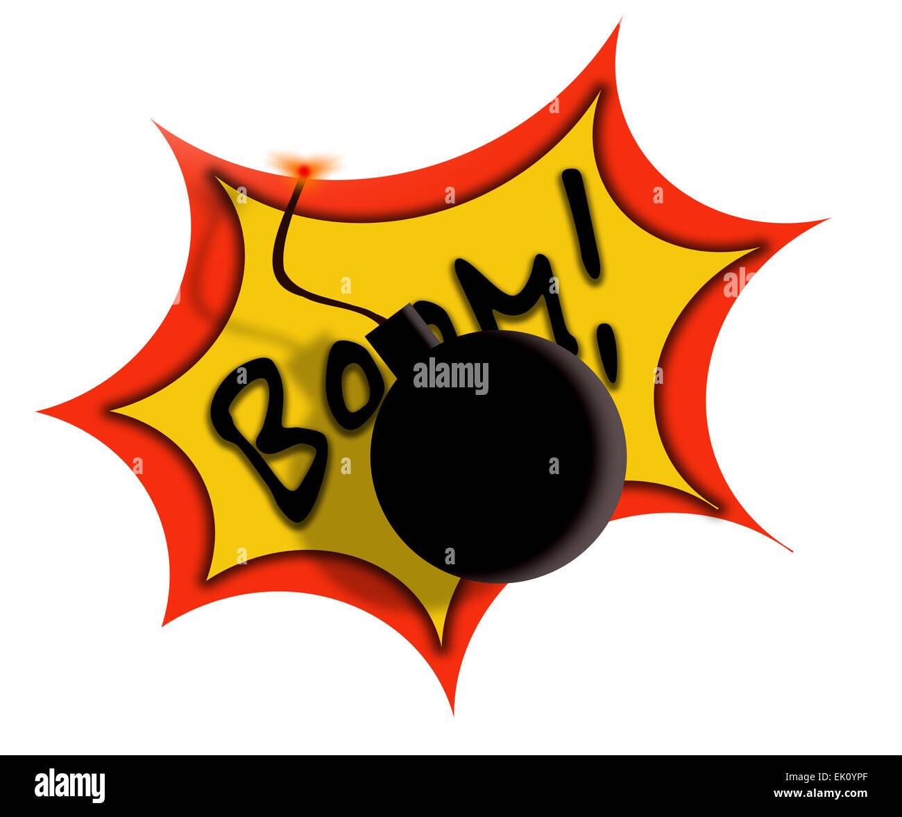 Black cartoon bomb isolated on Banque de photographies et d’images à ...