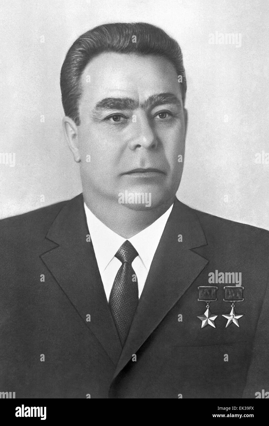 Leonid Brezhnev Banque d'images noir et blanc - Alamy