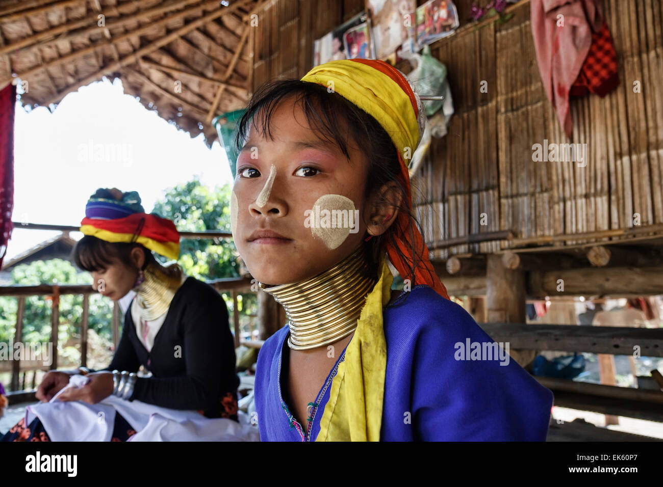 La Thaïlande, Chang Mai, Karen long cou hill (village de la tribu Kayan ...