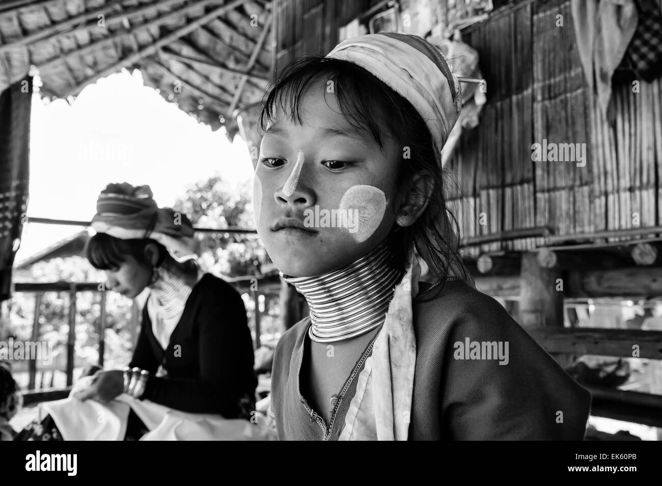La Thaïlande, Chang Mai, Karen long cou hill (village de la tribu Kayan ...