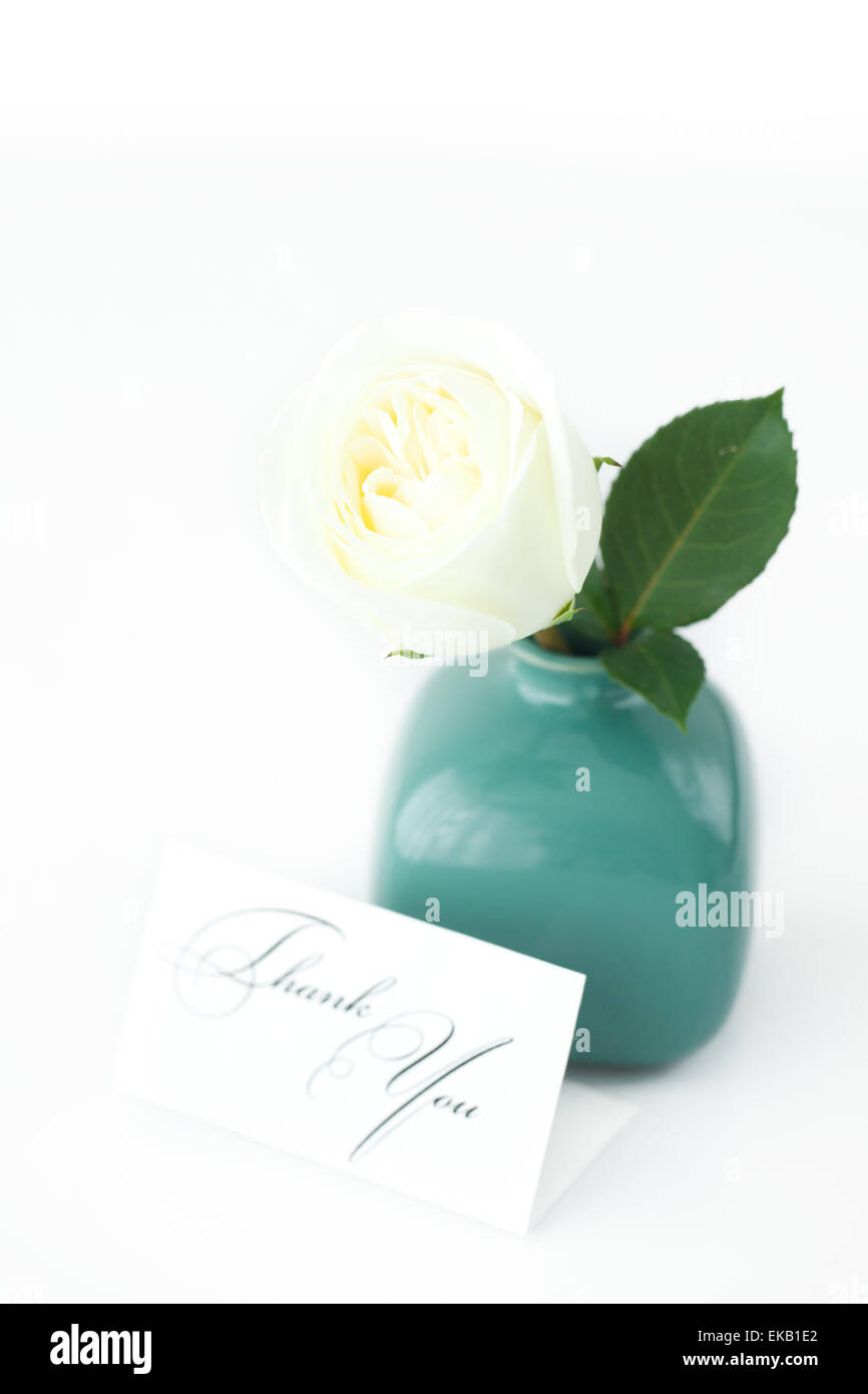 Carte de remerciement avec rose rouge carte de remerciement avec Banque ...