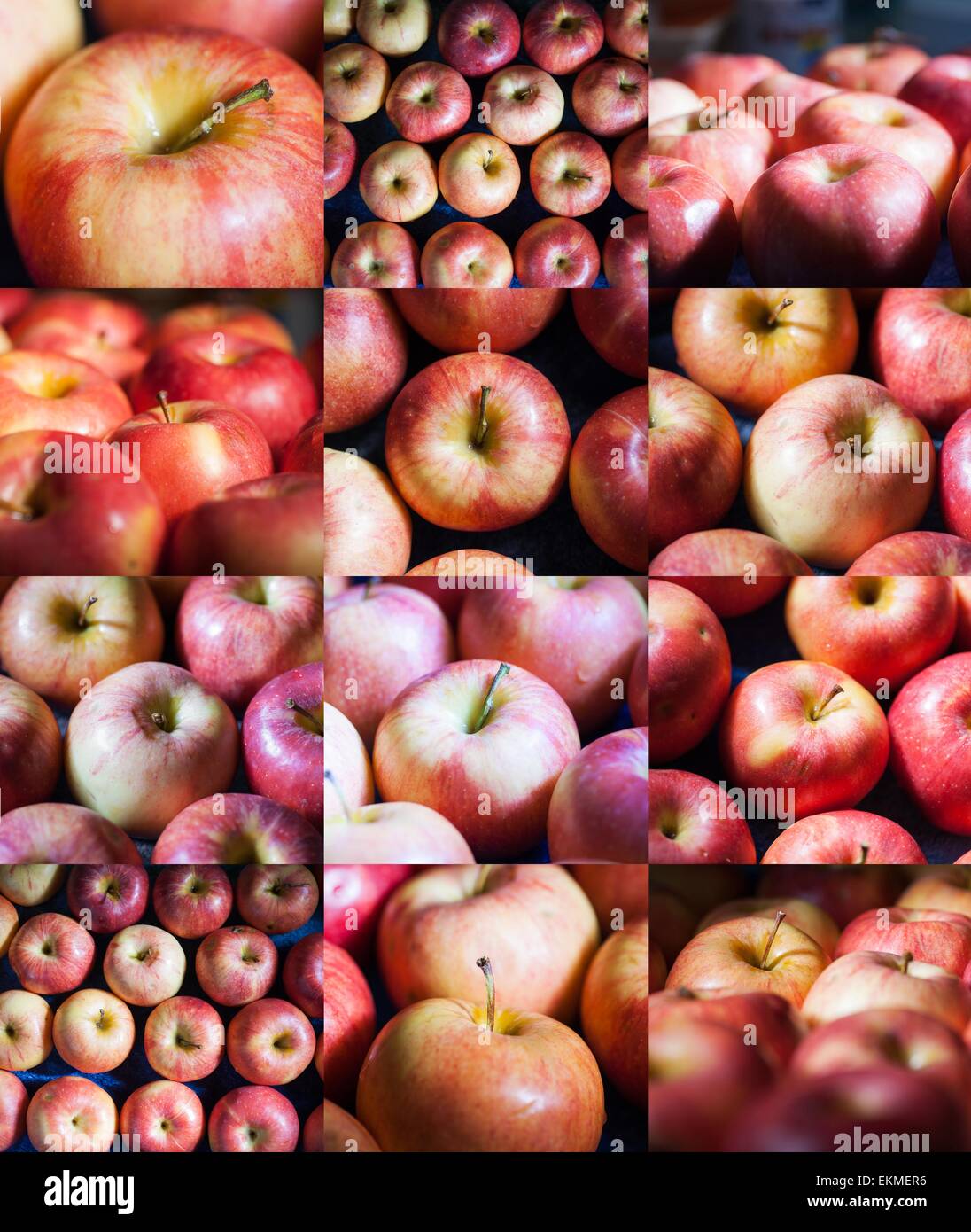 Jeu de la pomme rouge photo. Collage des aliments Photo Stock - Alamy