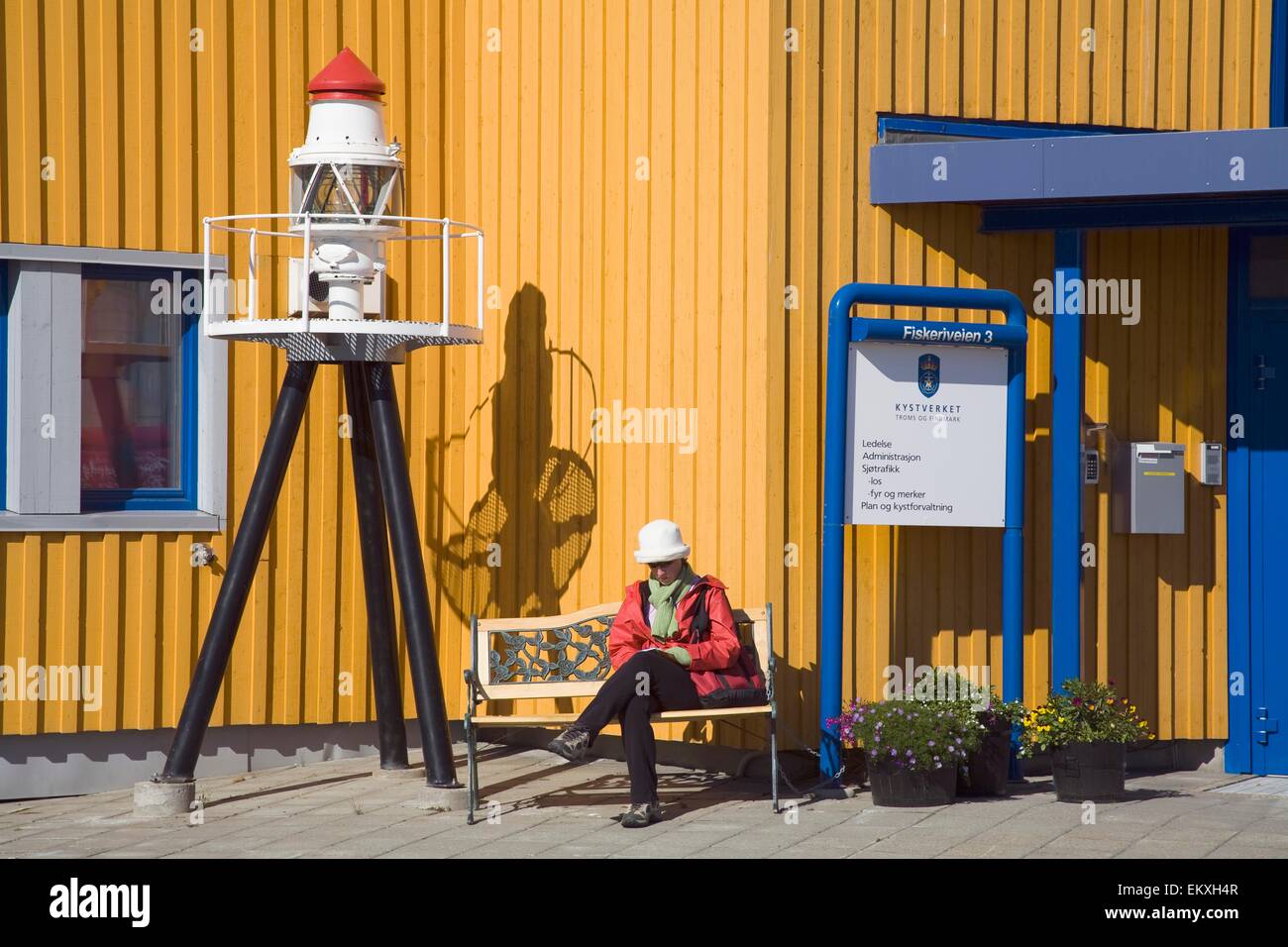 La station de la Garde côtière, l'île de Mageroy, Honningsvag, Norvège ...