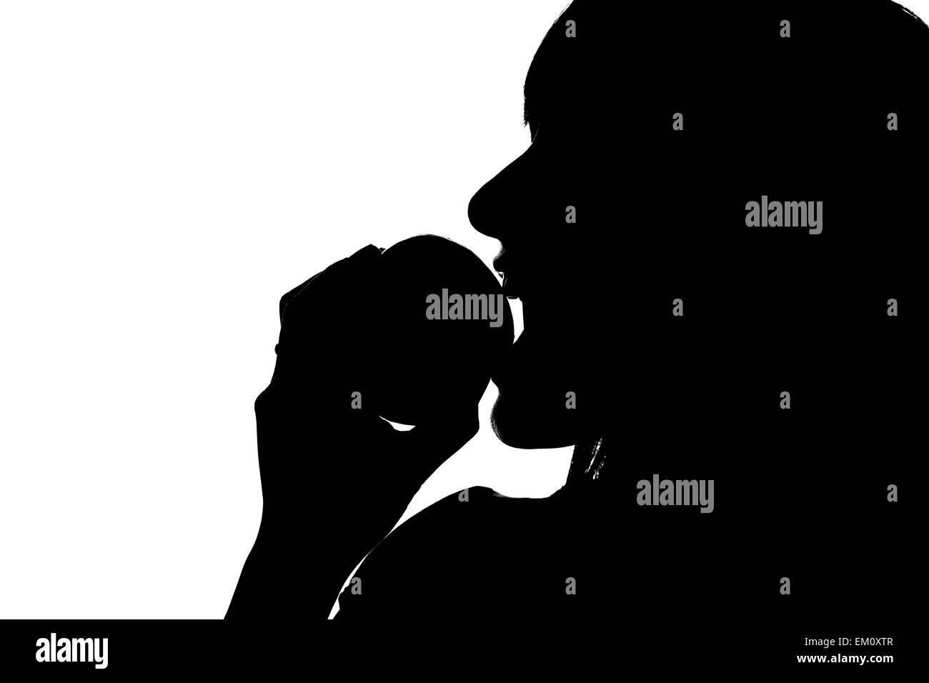 Silhouette de pomme Banque d'images noir et blanc - Alamy