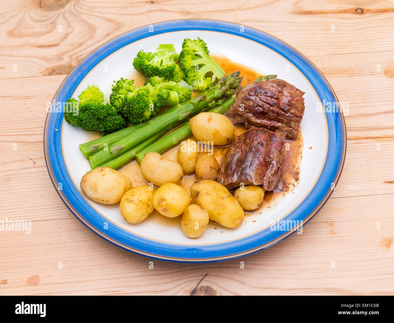 Anglais Repas dîner steak de kangourou d'asperge brocoli nouvelle ...