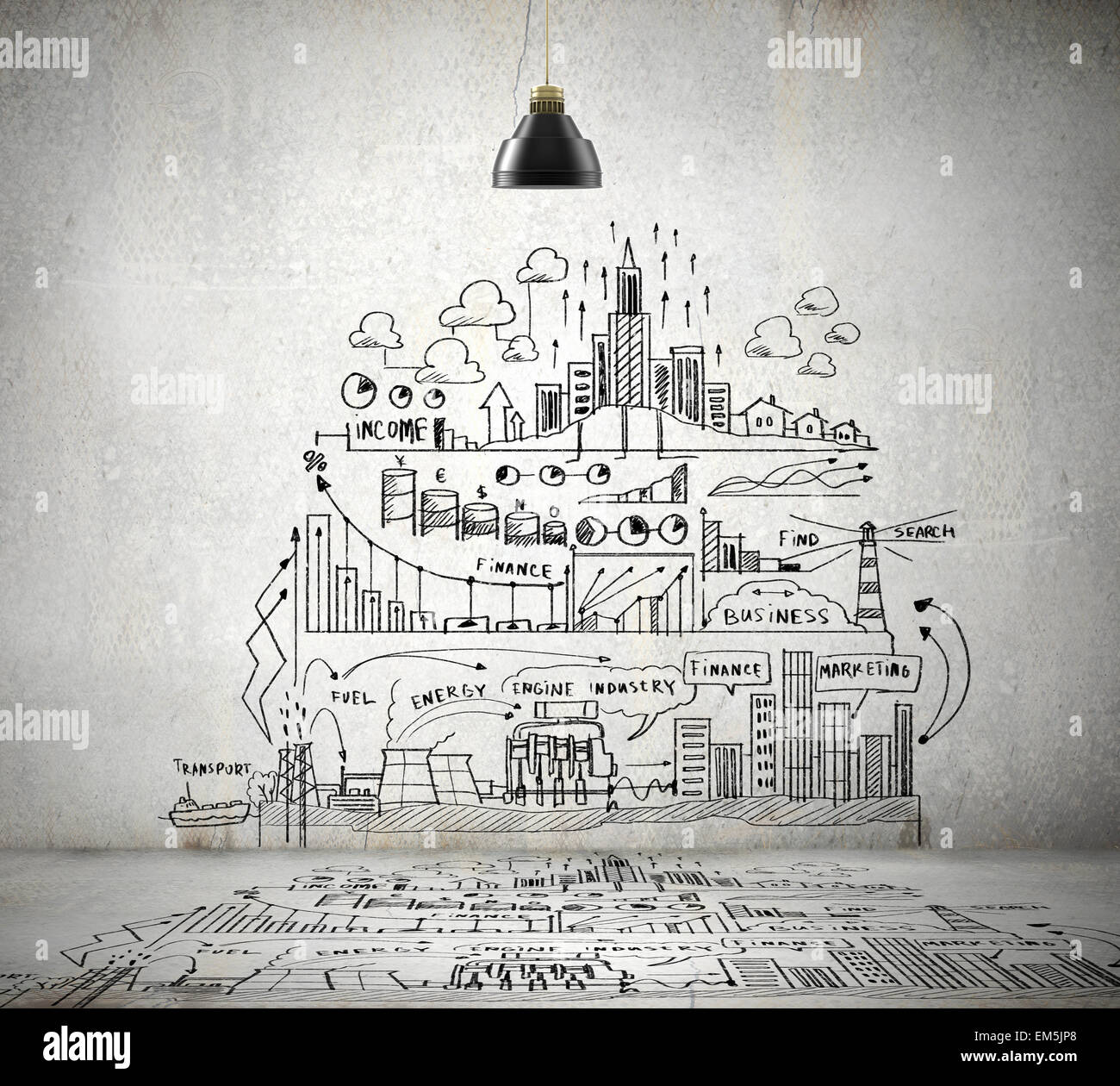 Drawing Ideas On Wall Collage Banque d'image et photos - Alamy