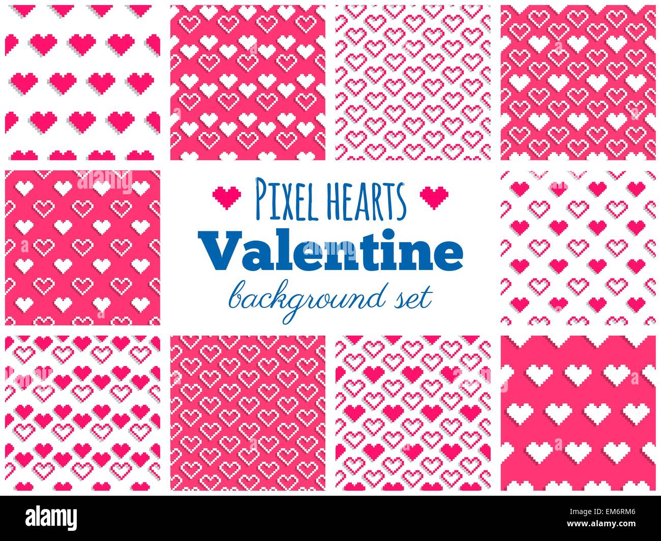 Vector set de pixel art sans coeur pour la Saint-Valentin Image ...