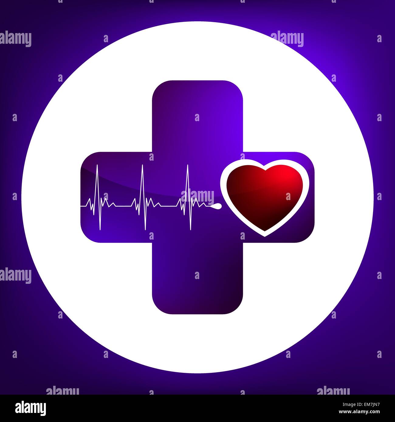 Coeur et symbole du rythme cardiaque. EPS 8 Image Vectorielle Stock - Alamy