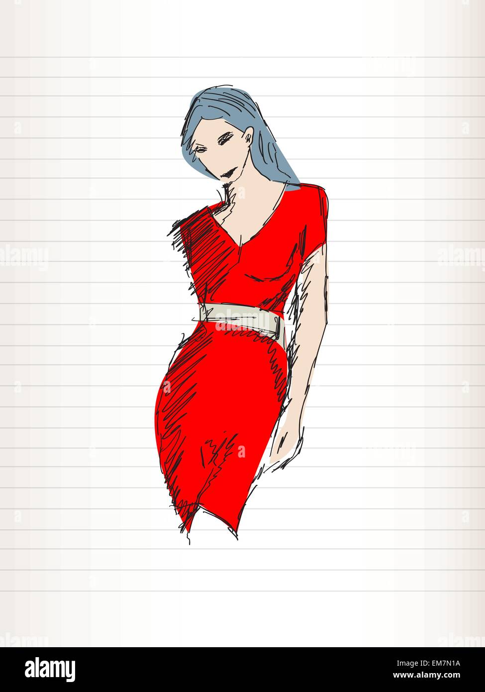 Femme pose artistique Banque d'images vectorielles - Alamy