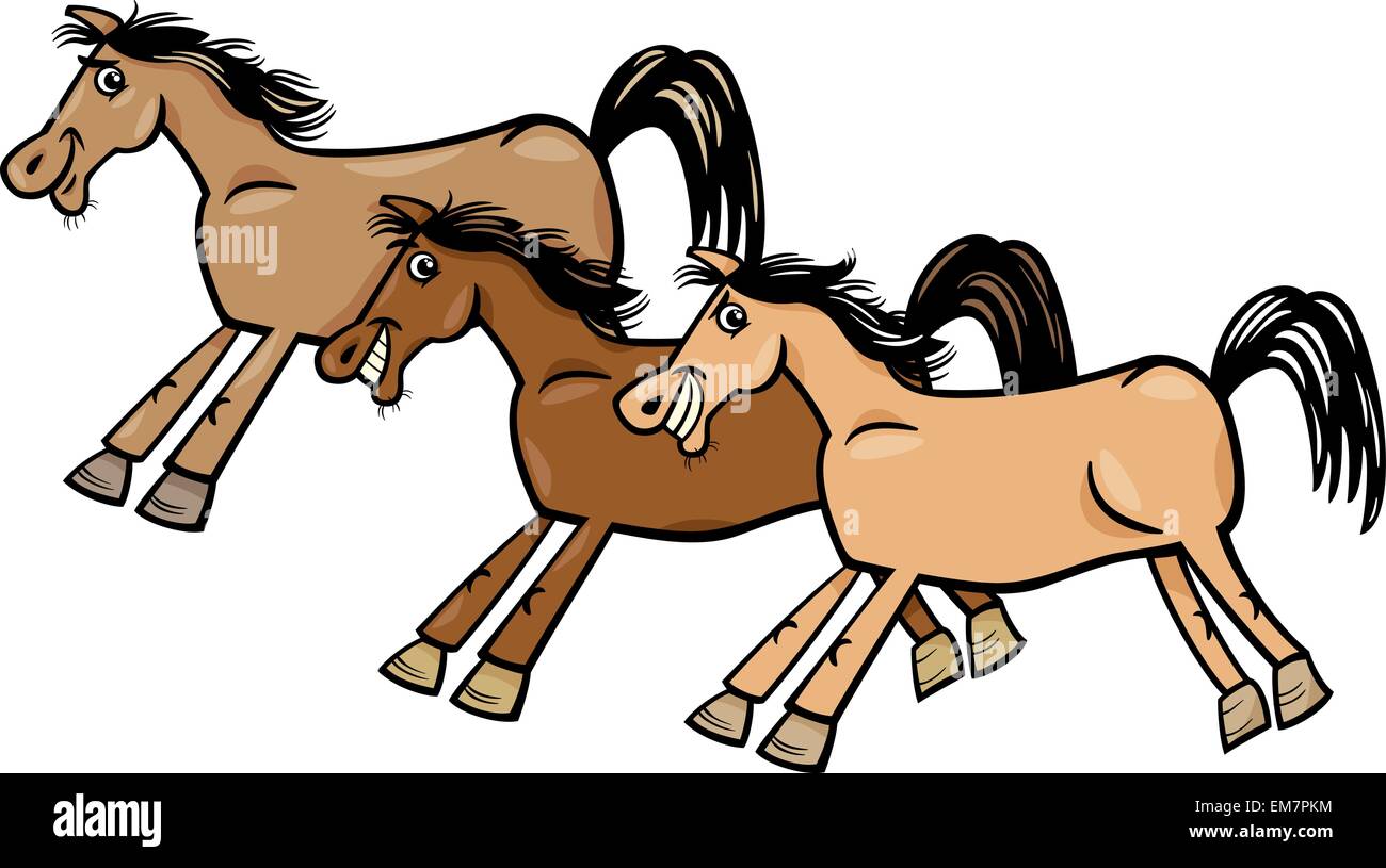 Chevaux au galop Banque d'images vectorielles - Alamy