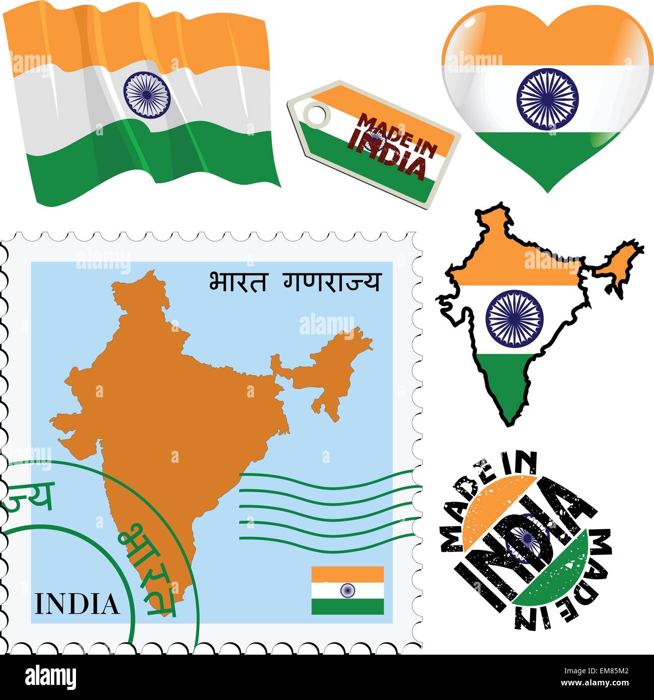 National symbols of india Banque d'images vectorielles - Alamy