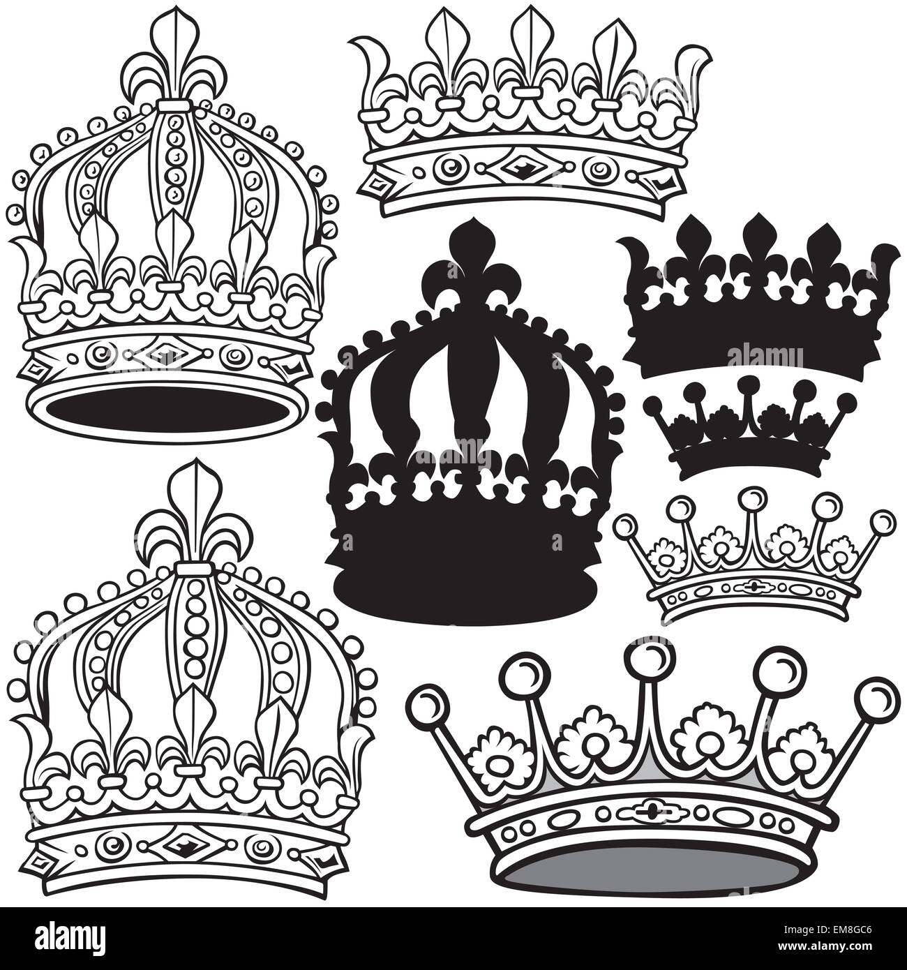 Silhouette de la couronne Banque d'images vectorielles - Alamy