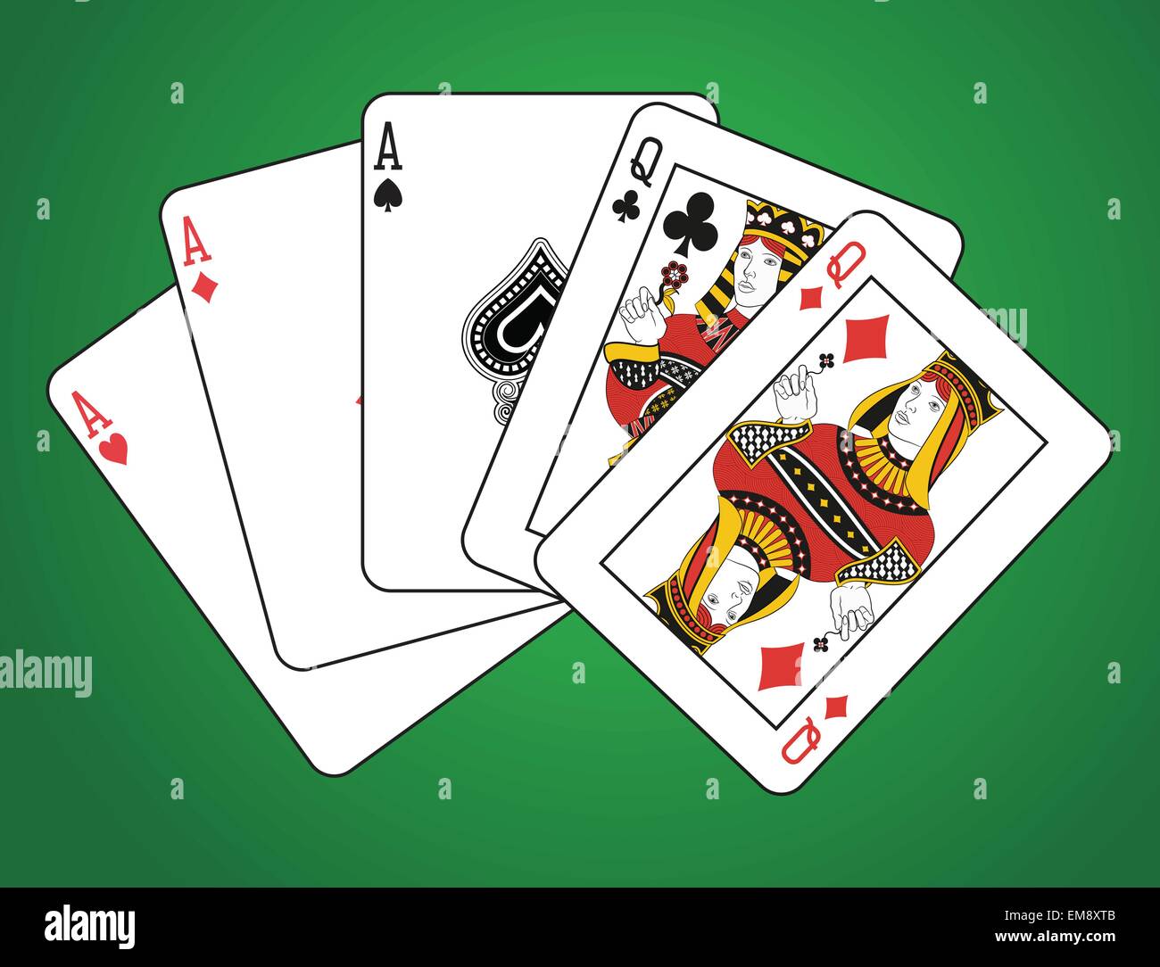 Femme jouant aux cartes Banque d'images vectorielles - Alamy