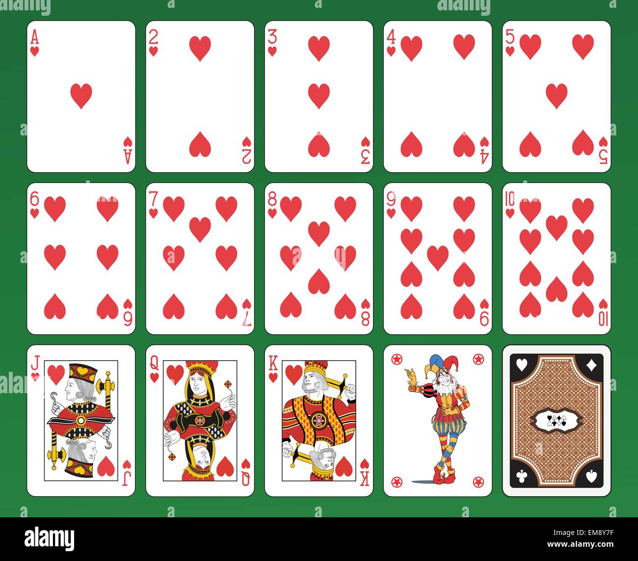 Jeu de cartes dame de coeur vector Banque de photographies et d’images ...