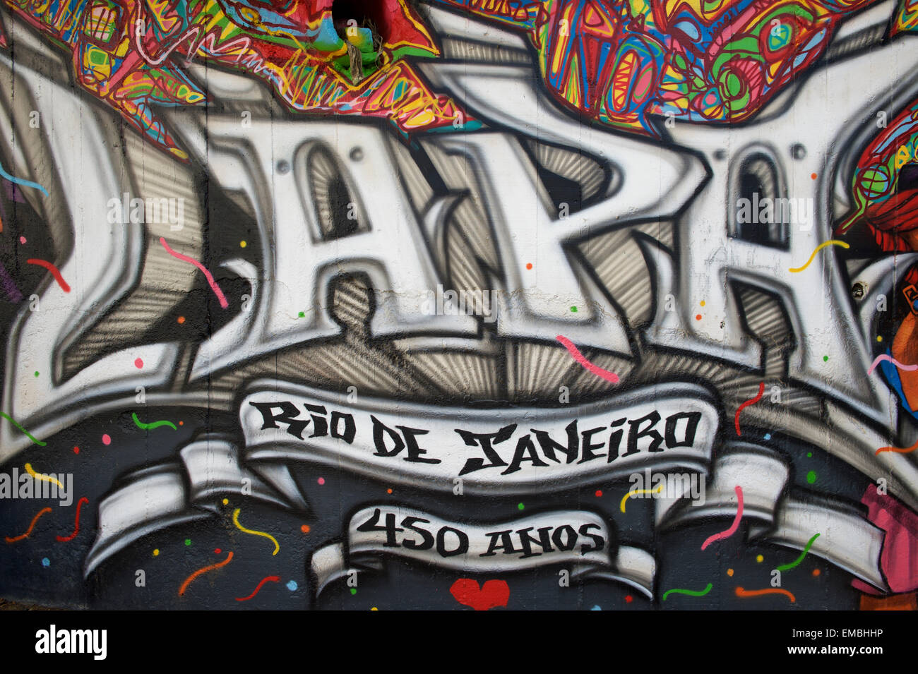 RIO DE JANEIRO, Brésil - 6 mars, 2015 : Street art dans l'écriture ...