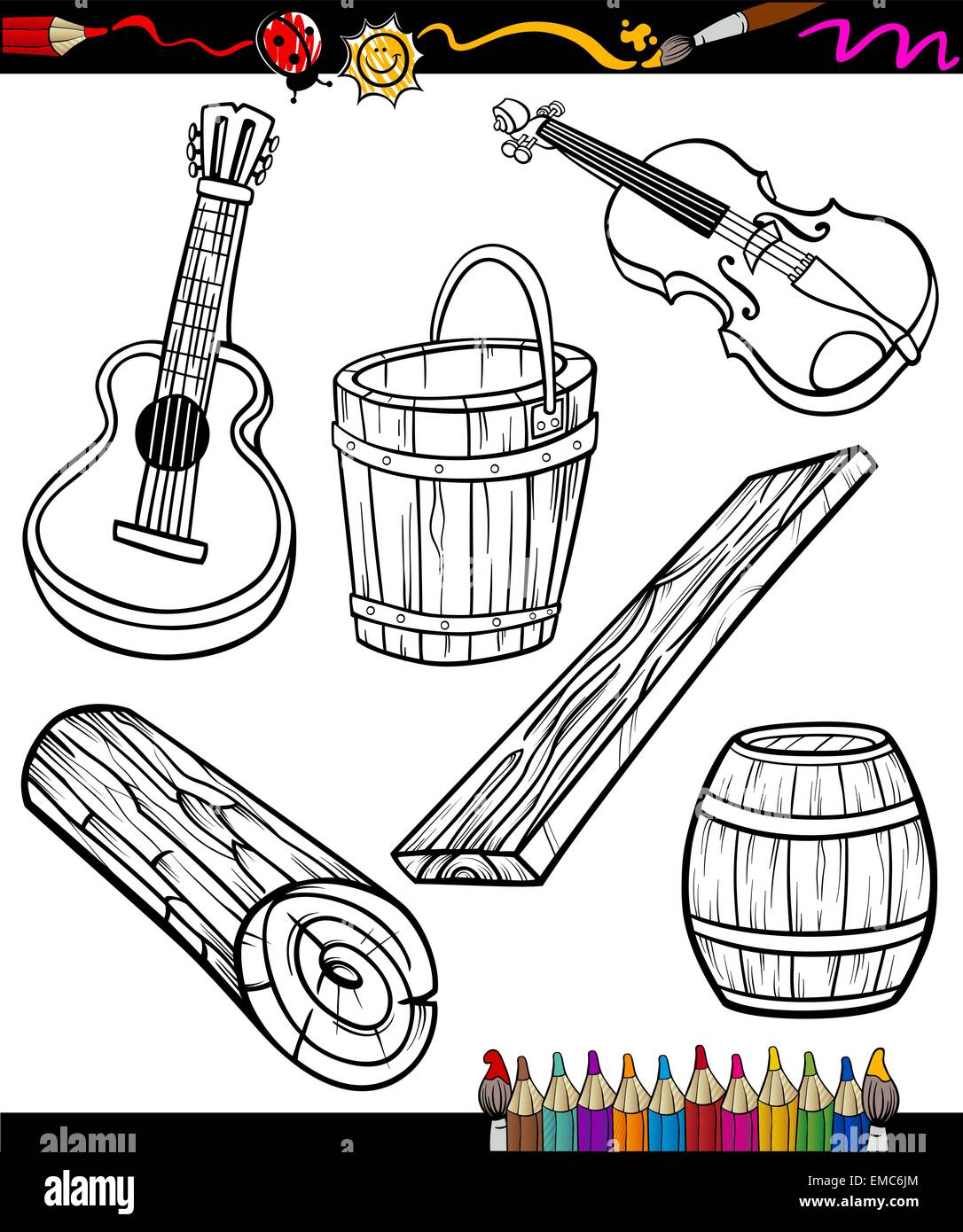 Cartoon objects coloring page Banque d'images vectorielles - Page 2 - Alamy