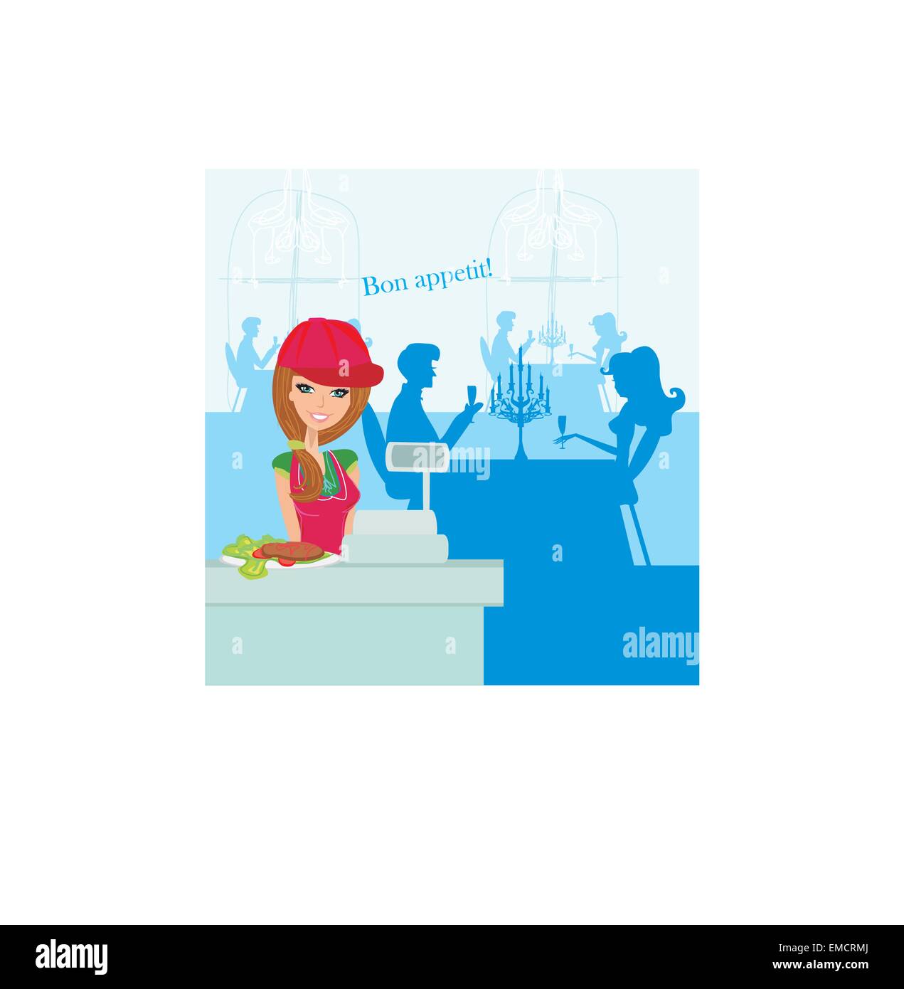 Vendeuse vendeuse Banque d'images vectorielles - Alamy