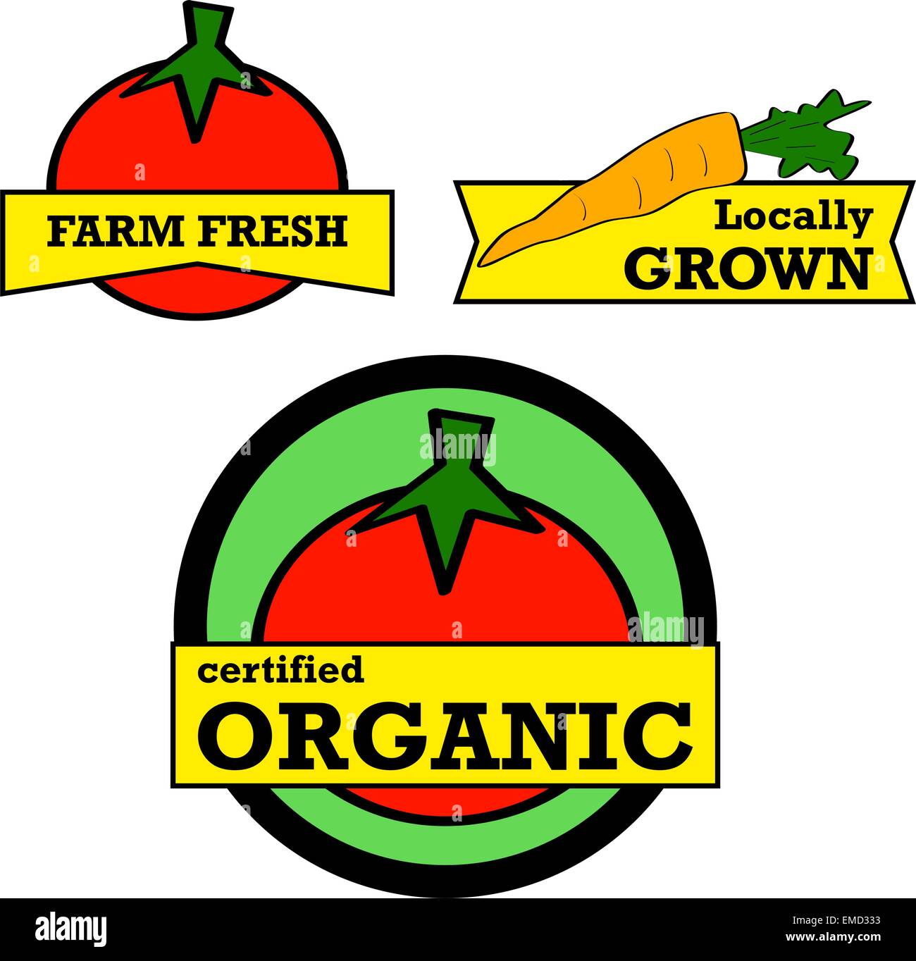 Produits frais de la ferme Banque d'images vectorielles - Alamy