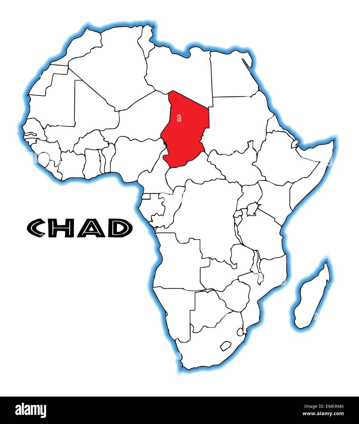 Carte du tchad Banque d'images vectorielles - Alamy