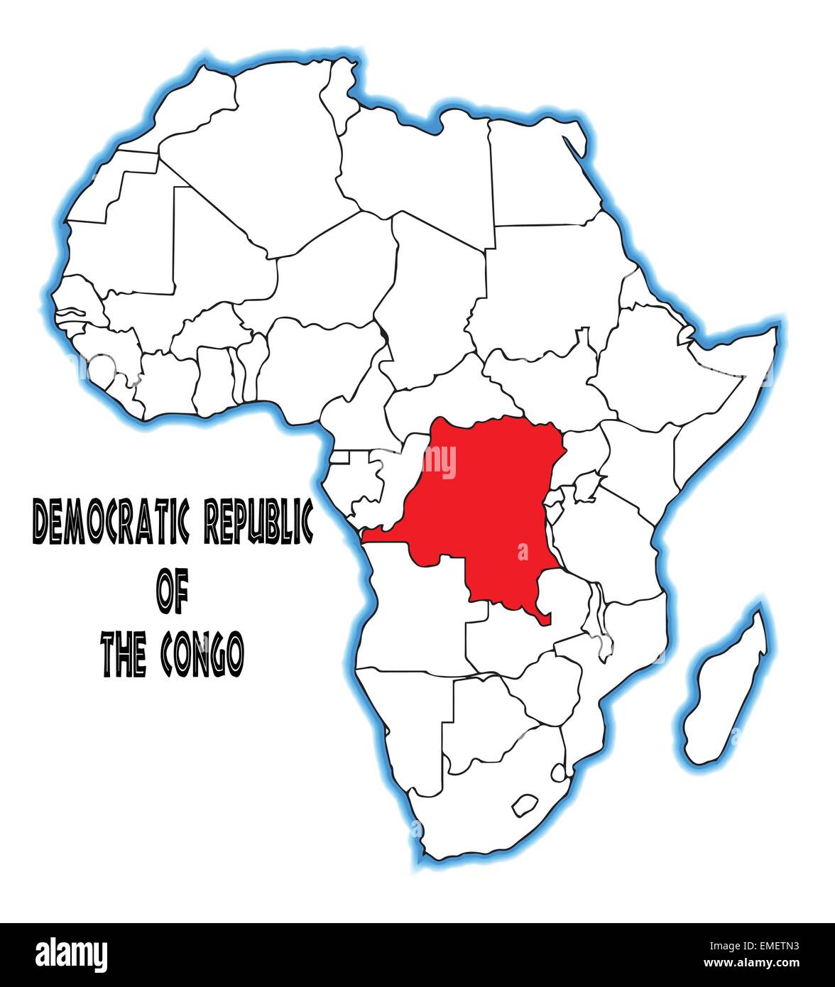 Democratic republic congo africa map Banque de photographies et d ...
