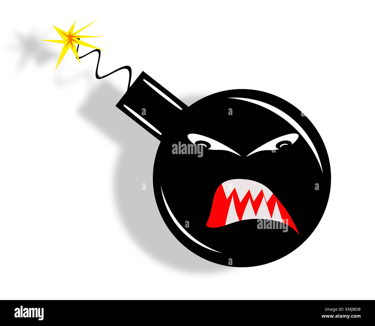 Black cartoon bomb isolated on Banque de photographies et d’images à ...