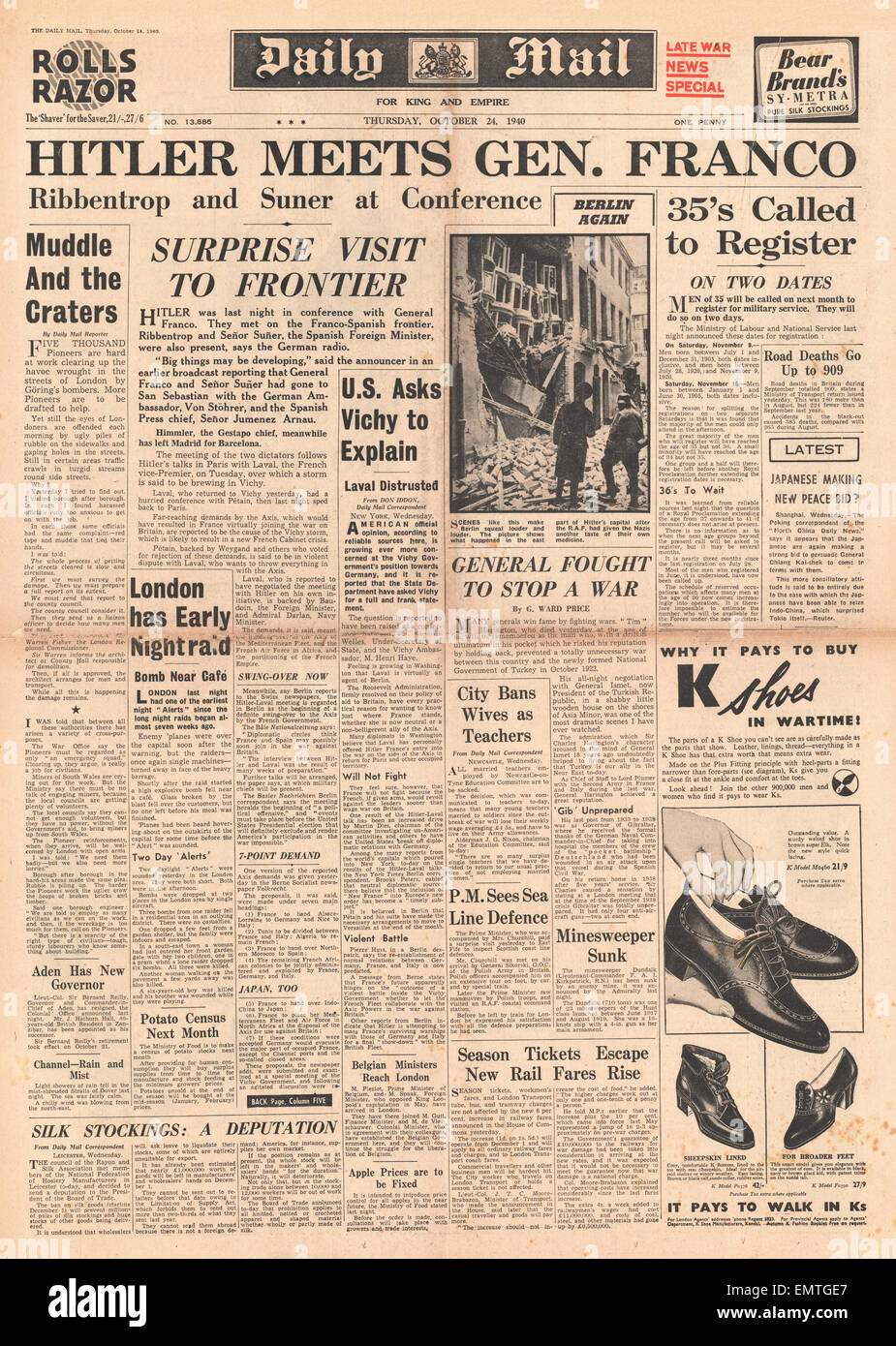 Daily mail nazi germany Banque de photographies et d’images à haute ...