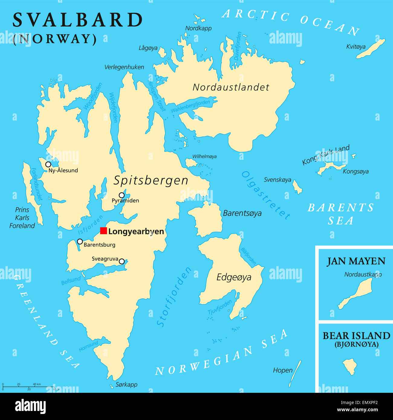 Svalbard Carte Banque d'image et photos - Alamy