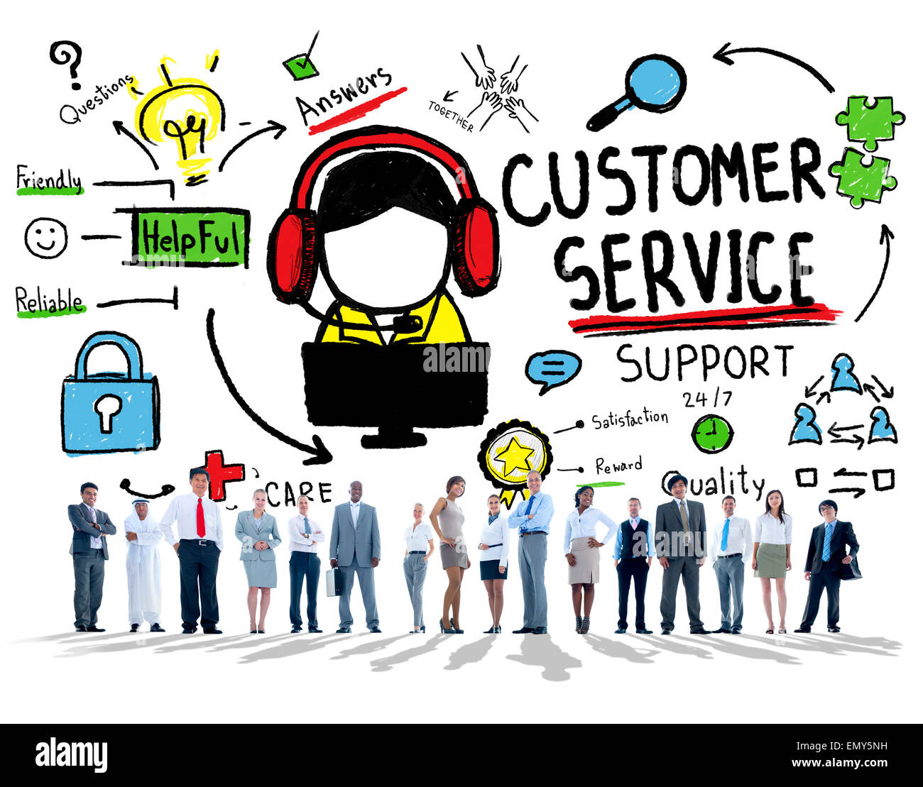 Opérateur service client dessin Banque d'images détourées - Alamy