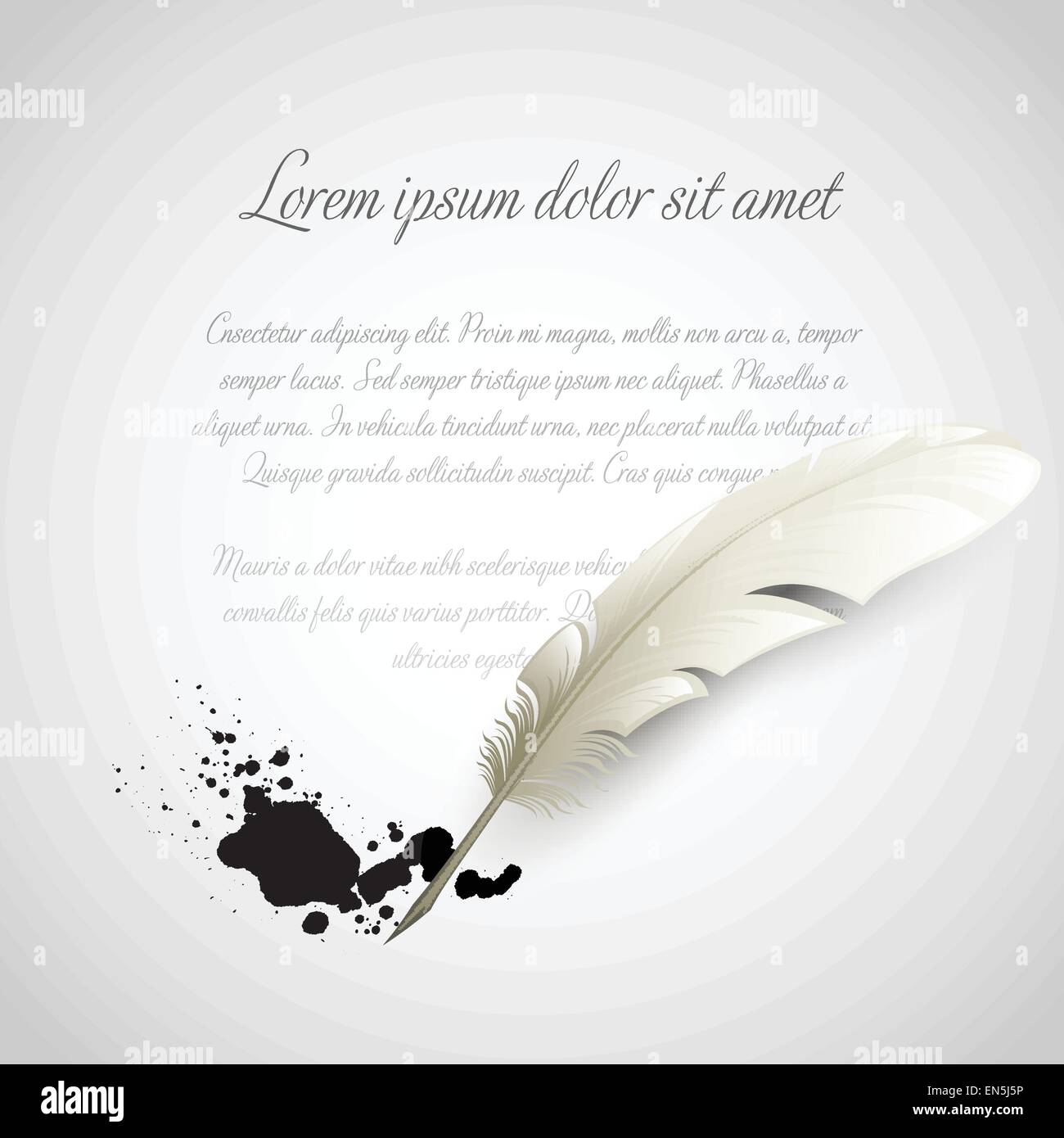 Vintage white Feather plume et encre splash. Vector illustration Image ...