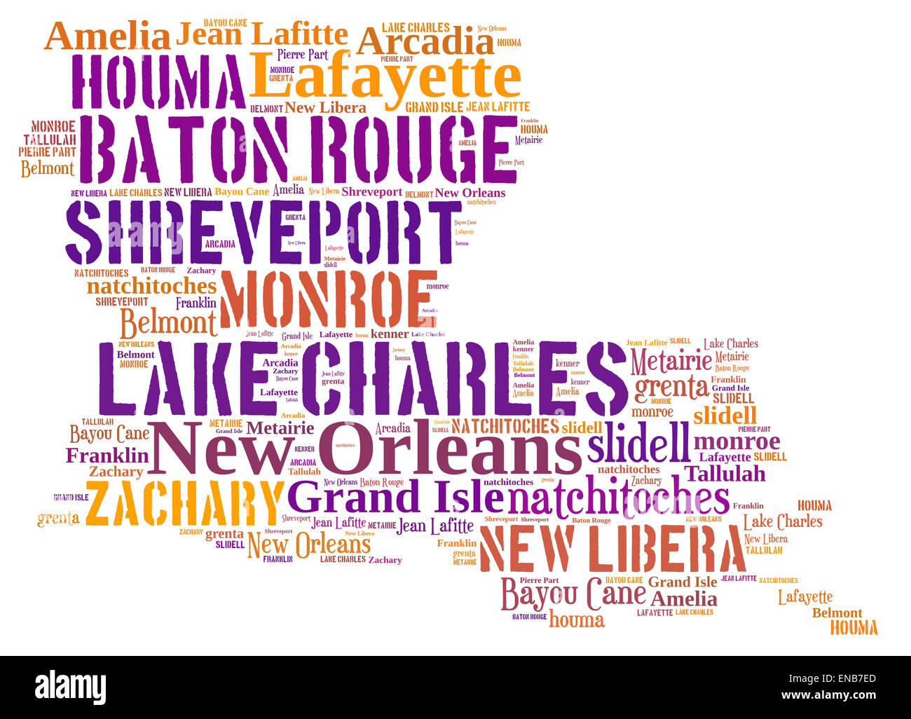 Nouvelle orléans carte de la louisiane Banque de photographies et d ...