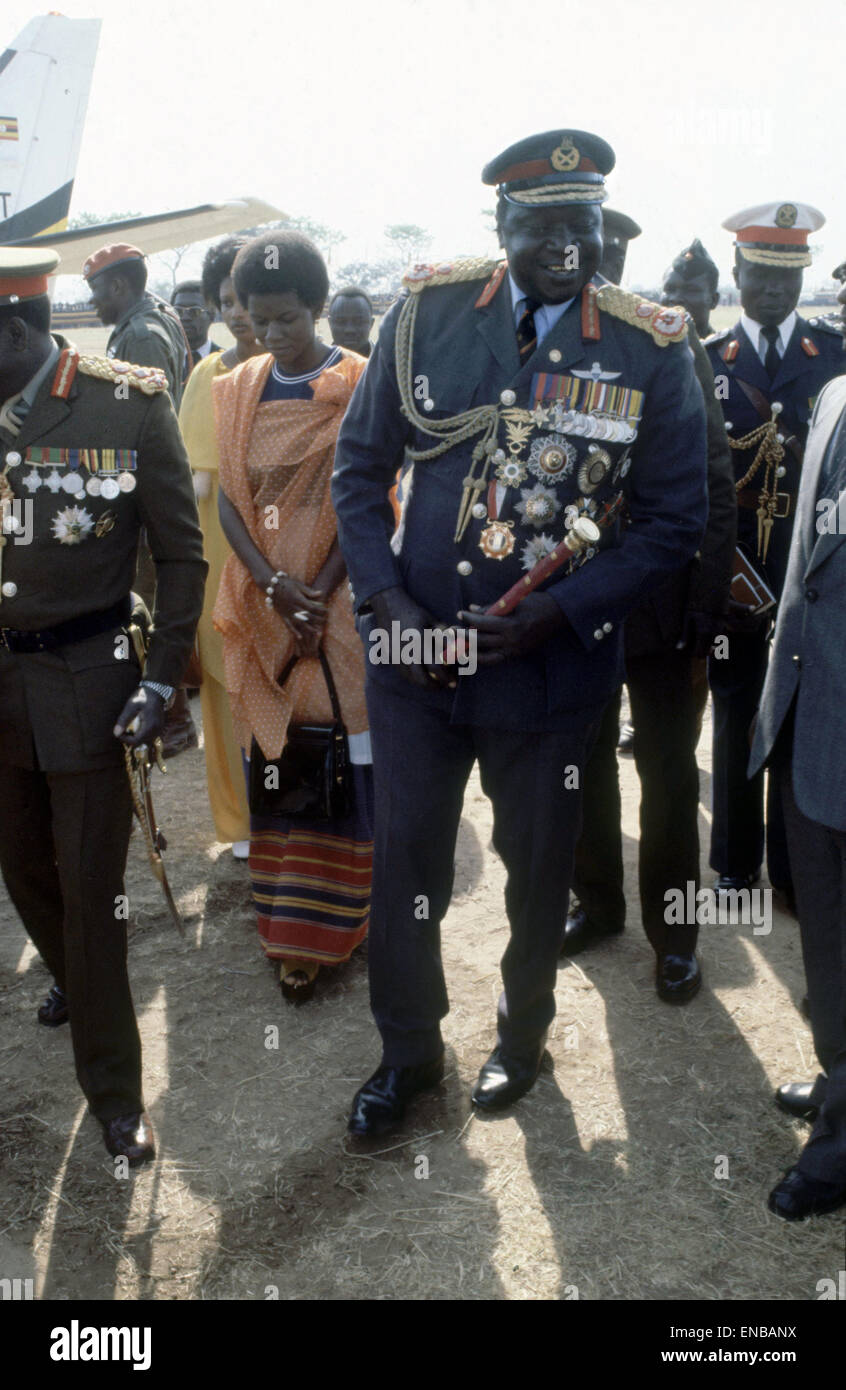 Président de l'Ouganda, le général Idi Amin, photographié en uniforme ...