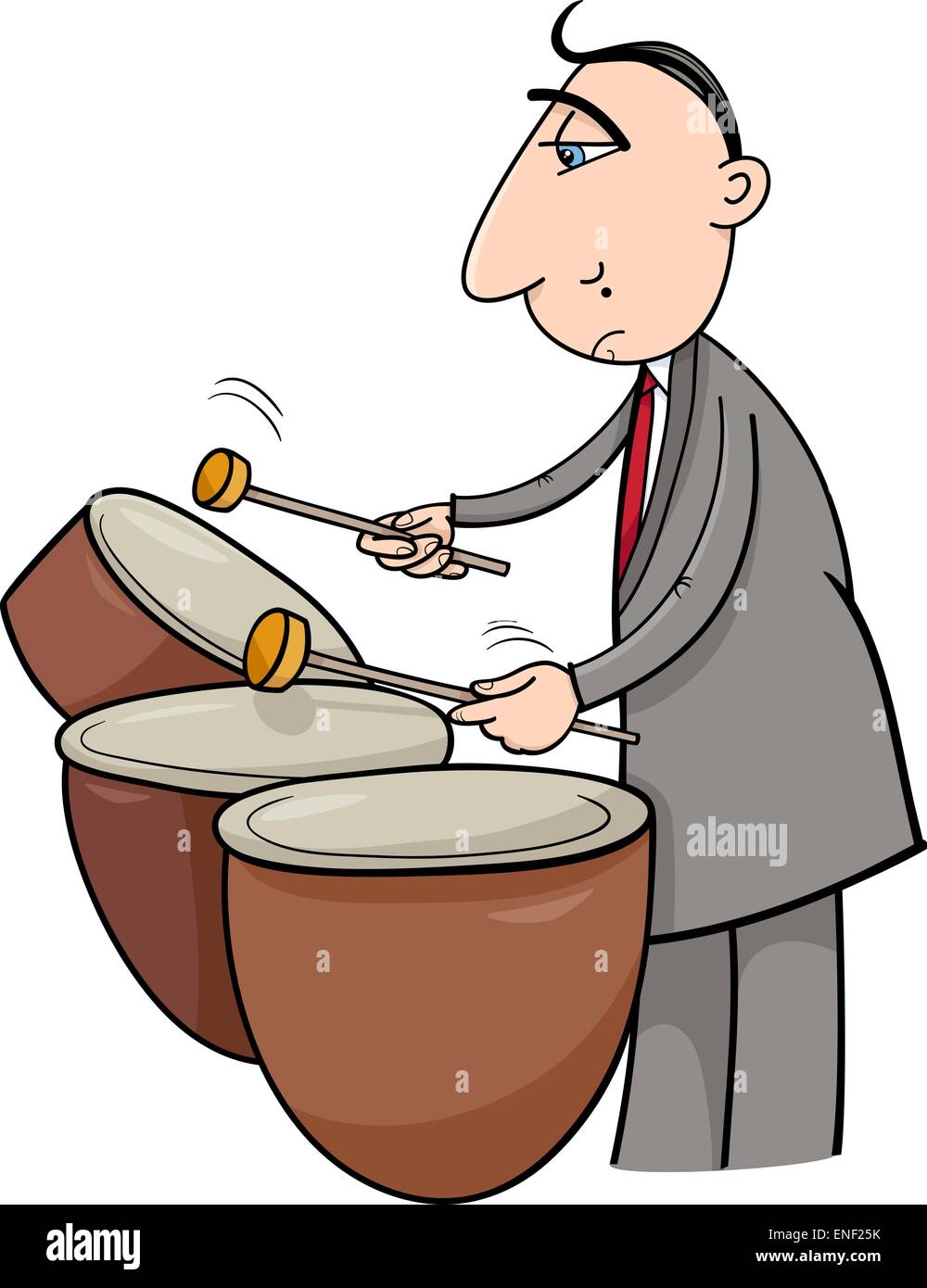 Cartoon Illustration de musicien jouant l'instrument de percussion ...