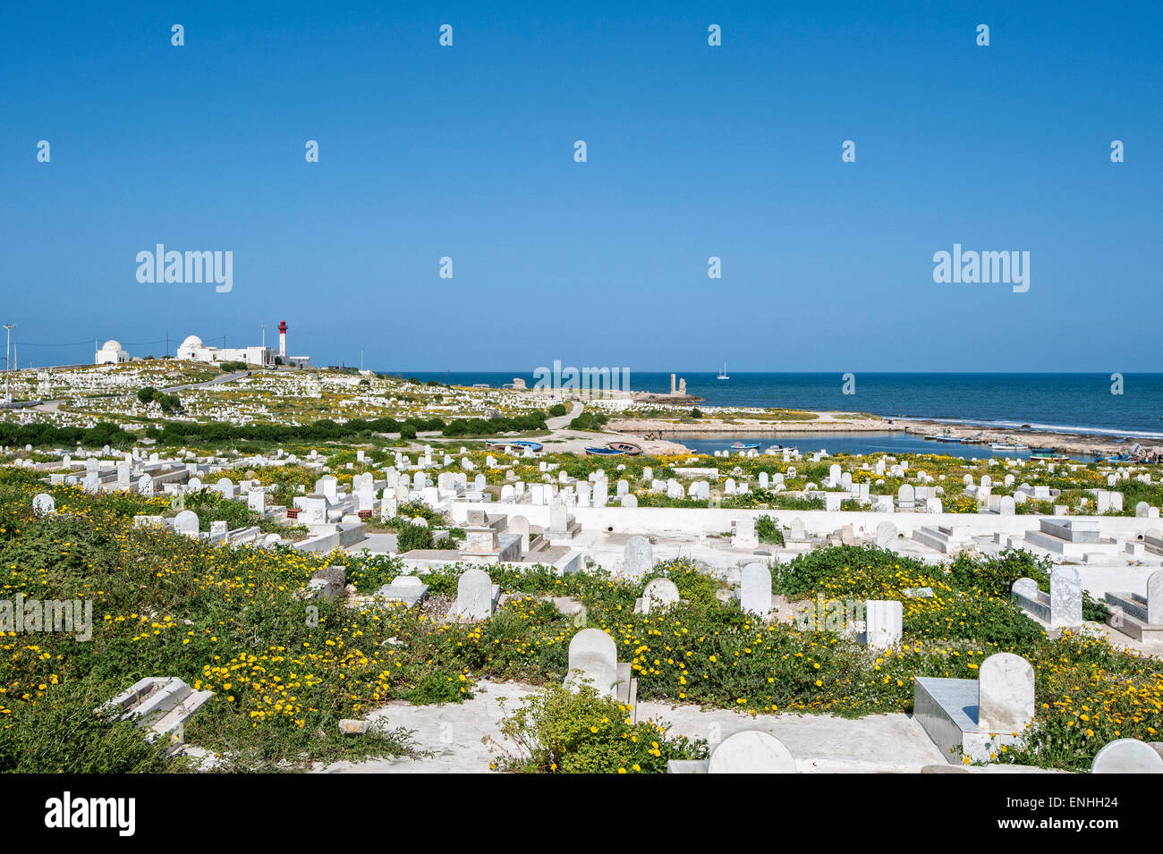 Cimetière à la station, Mahdia, Tunisie Photo Stock - Alamy