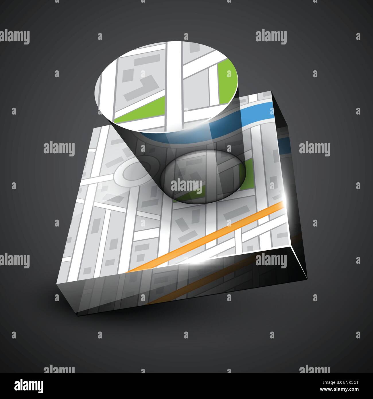 3d perspective street map illustration Banque de photographies et d ...