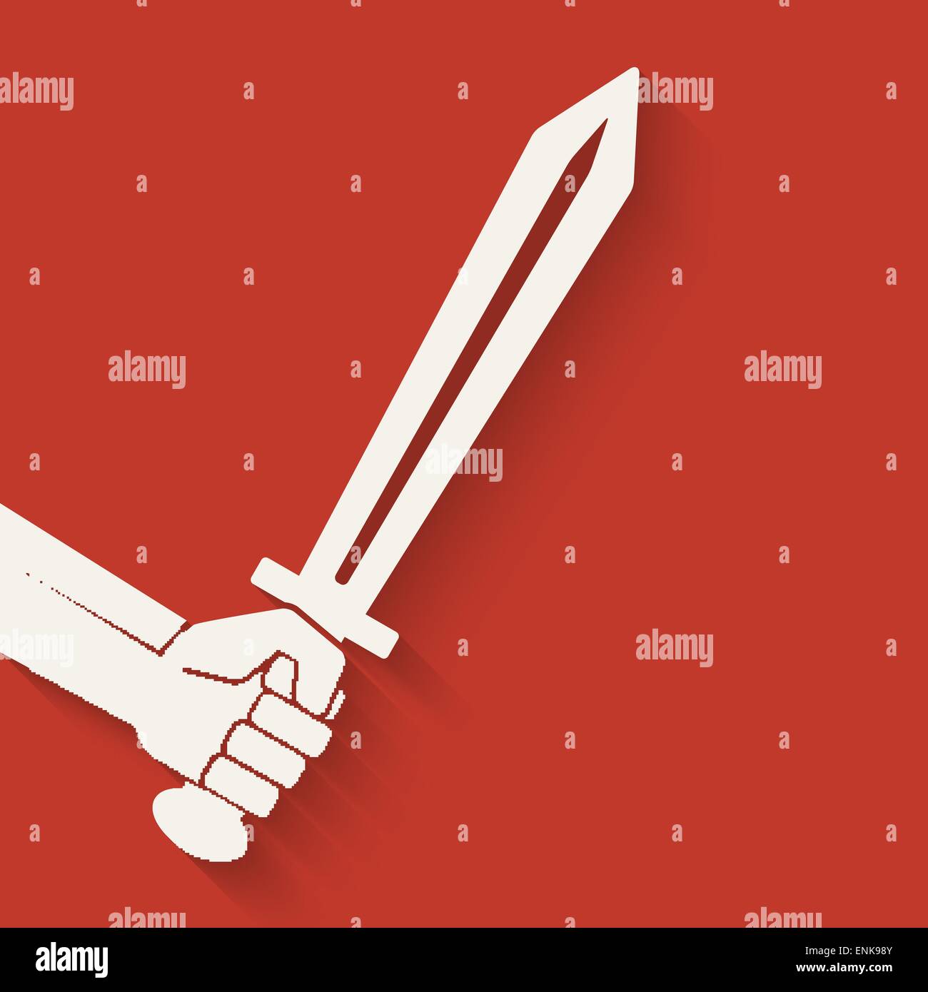 Symbole de la main rouge Banque d'images vectorielles - Alamy