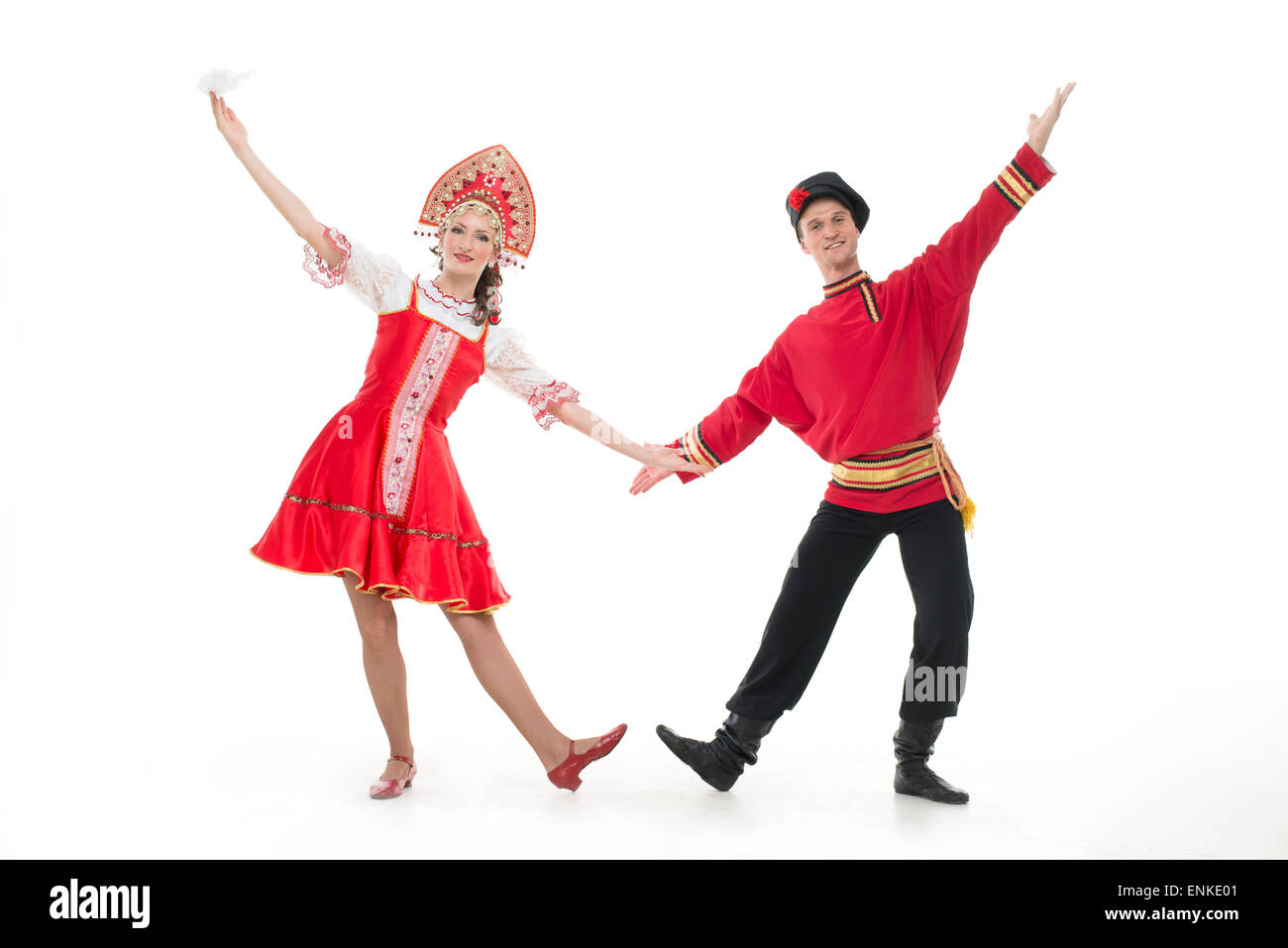 Russian couple in traditional costume Banque de photographies et d ...