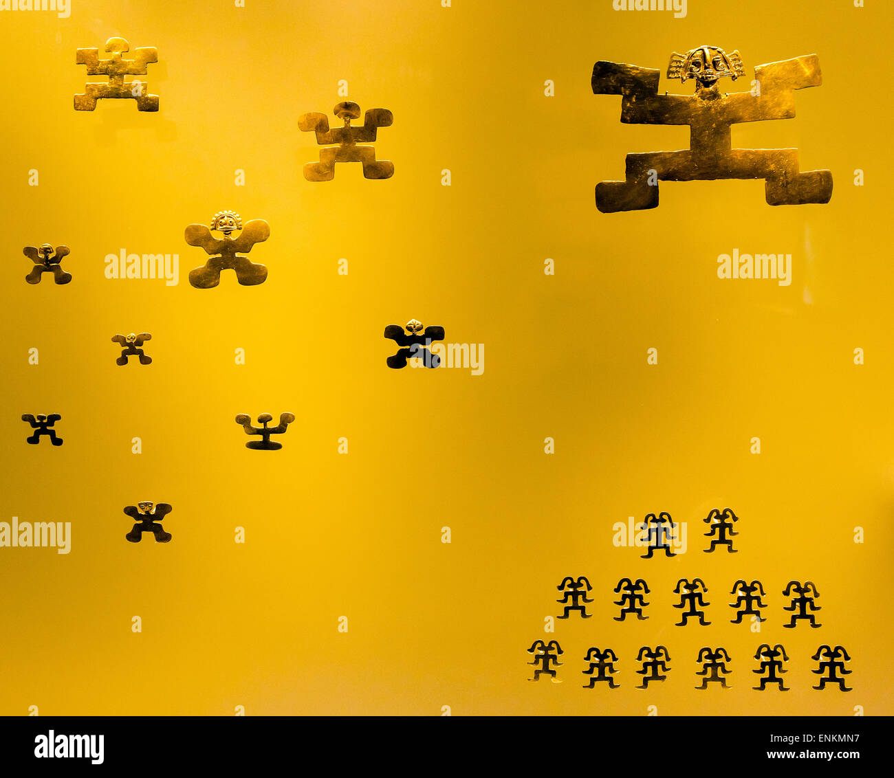 Figurines en or au Museo del Oro ou Musée de l'or Bogota Colombie Photo ...