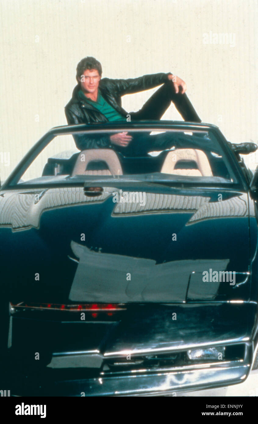 David Hasselhoff mit dem Auto dans K.I.T.T. der Serie 'Knight Rider ...