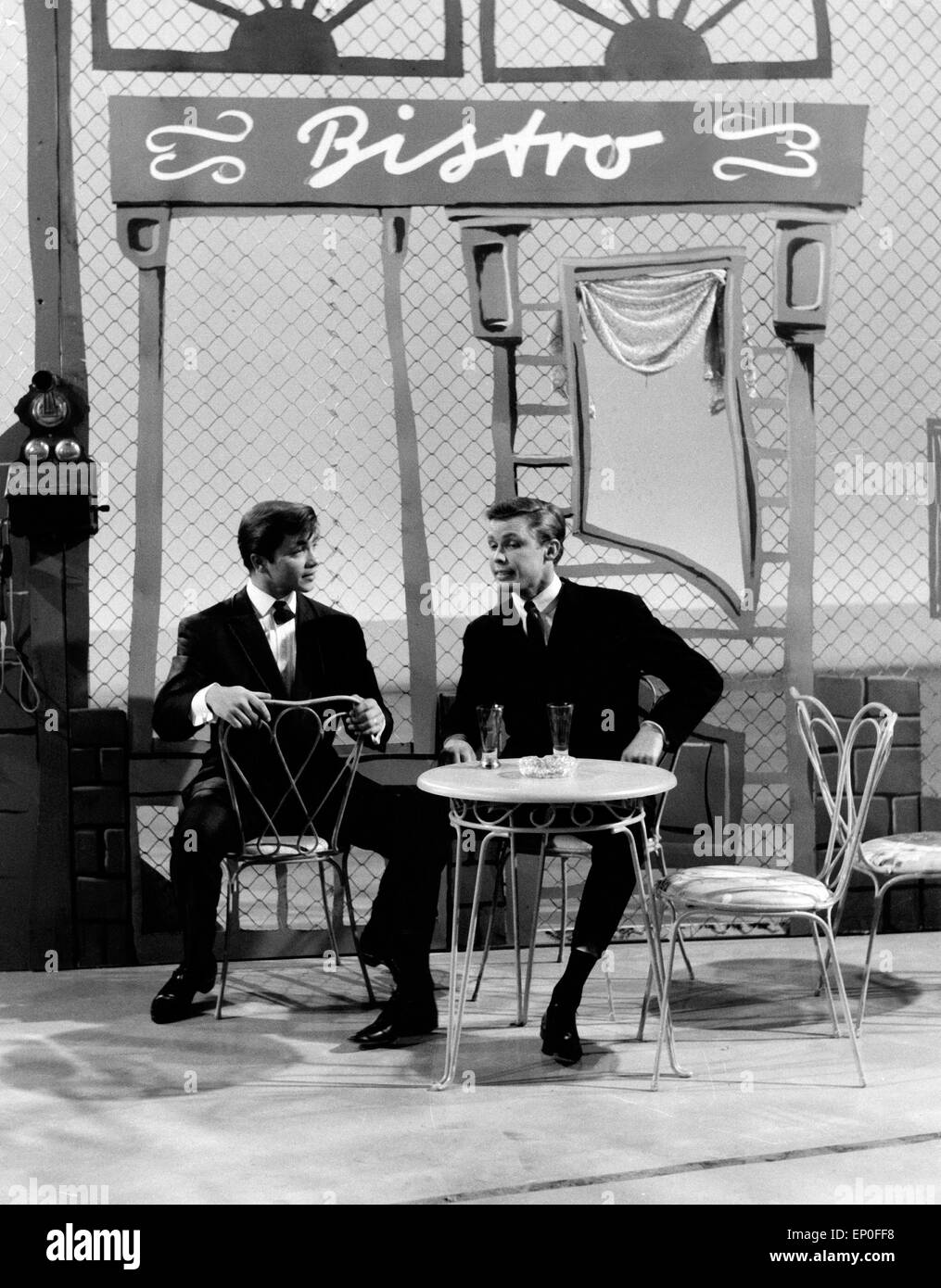 Schlagersänger Gus Backus und Peter Kraus, Anfang 1960 er Jahre ...