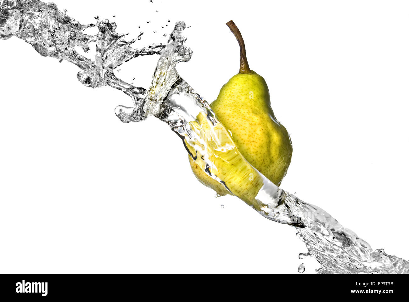 Fruit juice splash poire Banque de photographies et d’images à haute ...