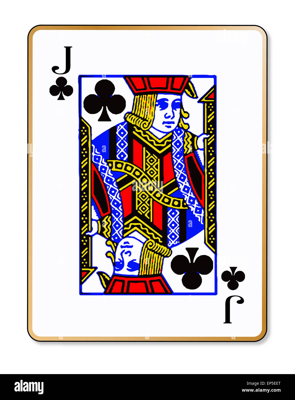 La carte à jouer le valet de trèfle sur fond blanc Photo Stock - Alamy