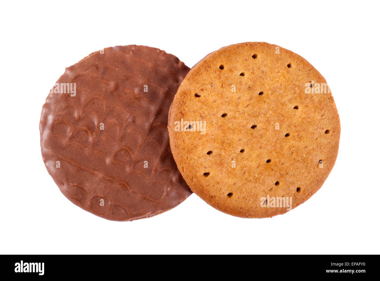 Biscuits digestifs au chocolat au lait Banque d'images détourées - Alamy