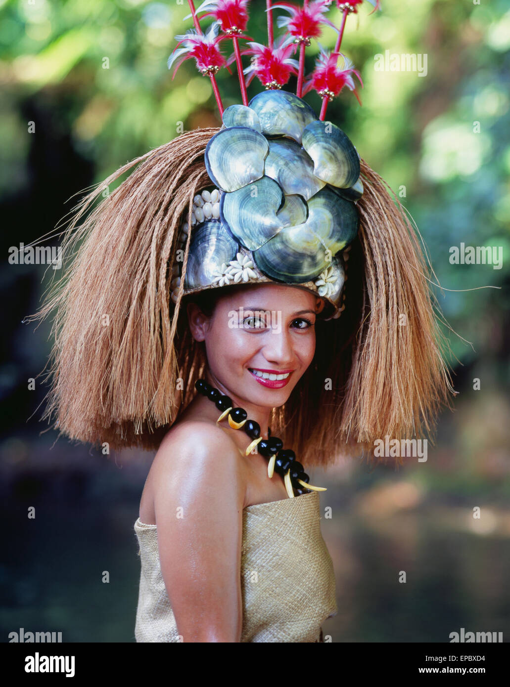 Femme Samoane En Costume Traditionnel Lîle Dupolu Samoa Photo
