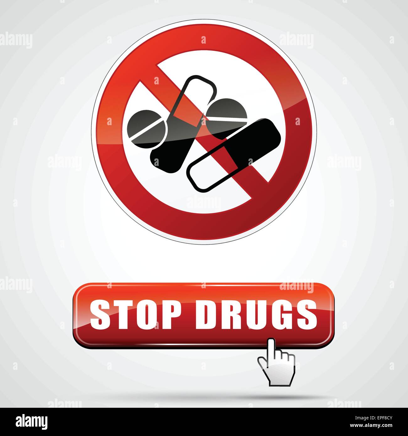 Illegal drugs warning sign Banque d'images vectorielles - Alamy