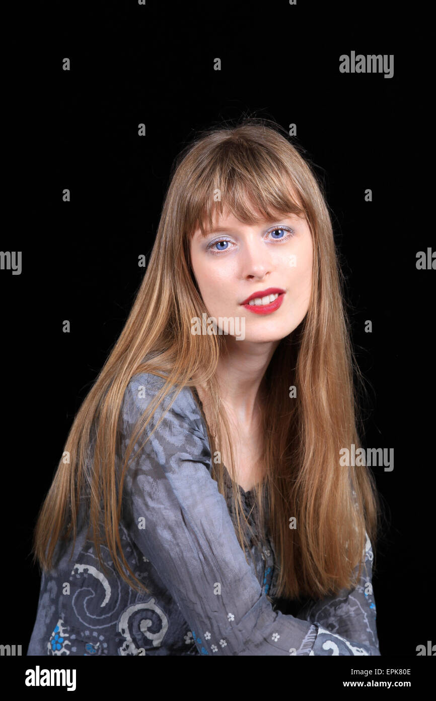Jolie Adolescente Blonde Yeux Bleu Banque De Photographies Et Dimages