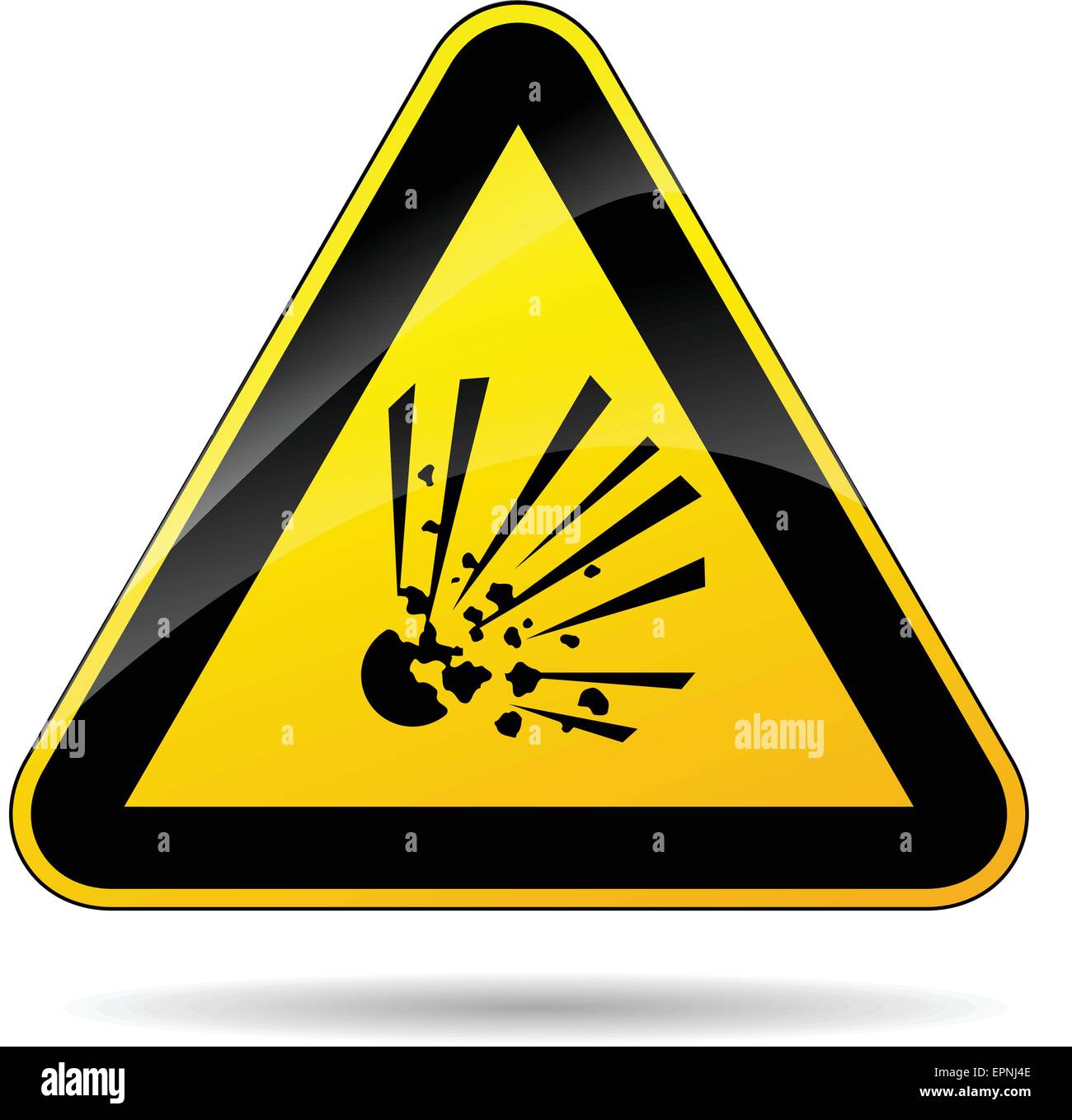 Illustration yellow triangle sign explosive Banque de photographies et ...
